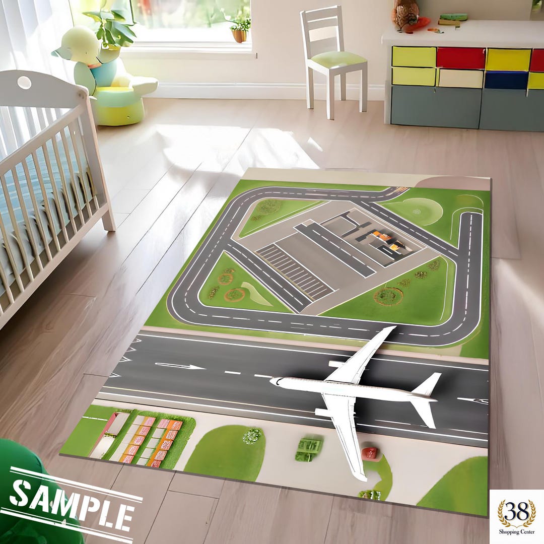 Airport Play Rug -interactive Playmat for Children,airport Design Play ...