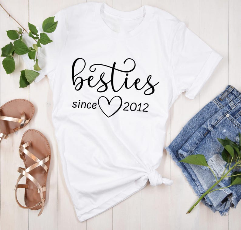 Personalized Besties Since Shirt, Custom Best Friends Sweatshirt ...