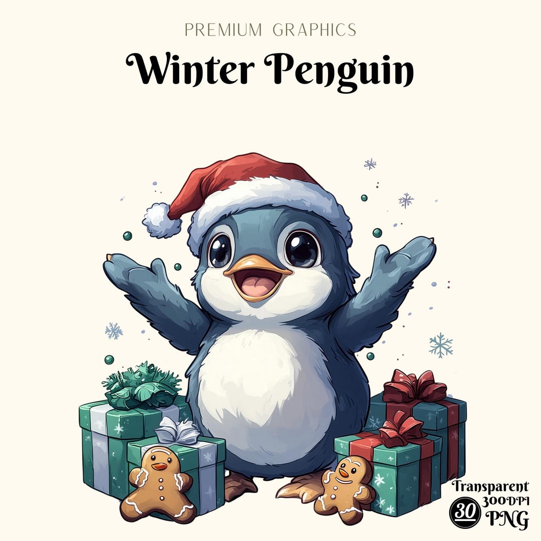 Winter Clipart, Penguin Clipart,christmas Clipart,holiday Clipart ...