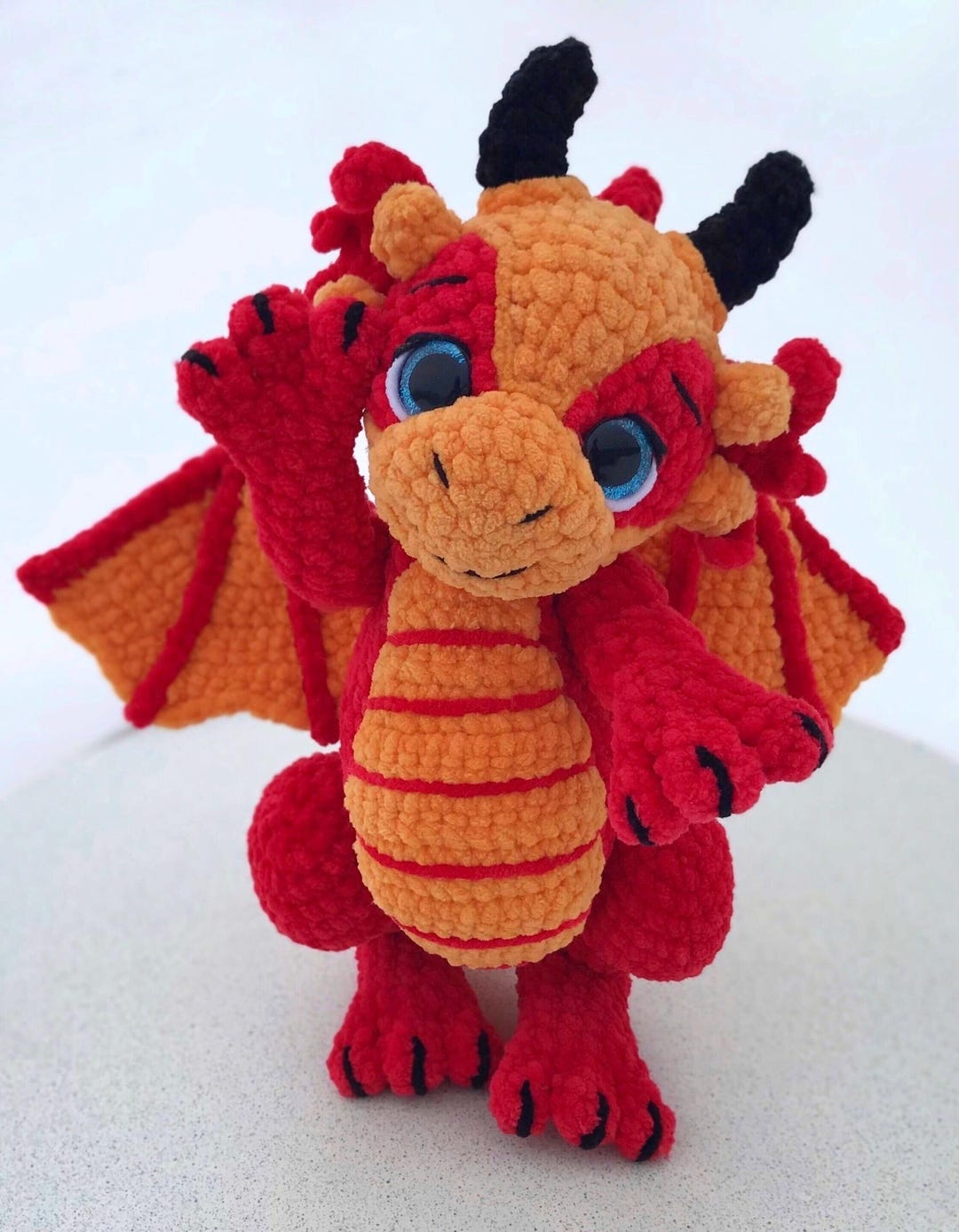 Crochet Pattern Plush Dragon Amigurumi PDF File in English - Etsy