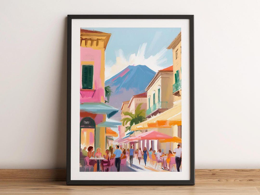 Napoli Painting Wall Art, Watercolor Italy Travel Print, City Landmark ...
