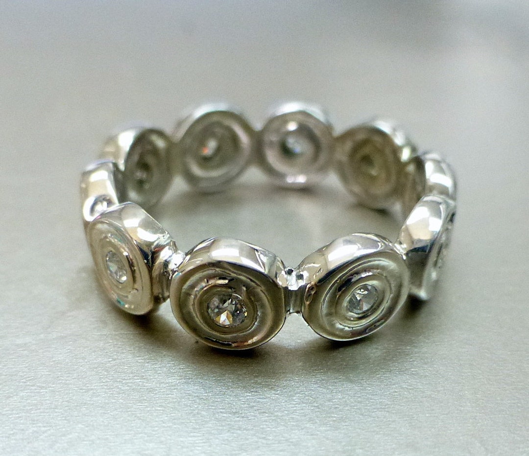 Diamond Wedding Band Circle Ring. 14k Gold With Diamonds - Etsy