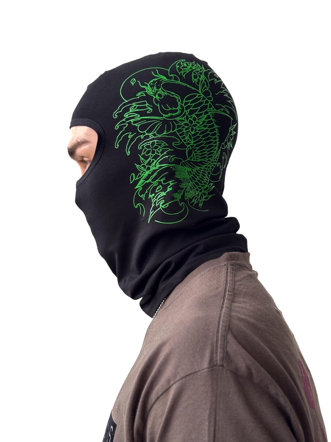 Koi Fish Balaclava, Bold Streetwear Face Mask for Men, Female Balaclava ...
