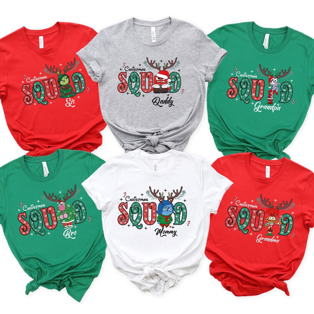Custom Inside Out Characters Christmas Shirts Inside Out Xmas Family ...
