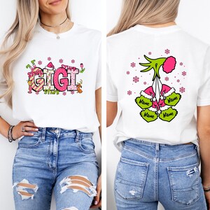 Custom Grinch Grandma Kid Name Sweatshirt Retro Christmas Nana Shirt ...