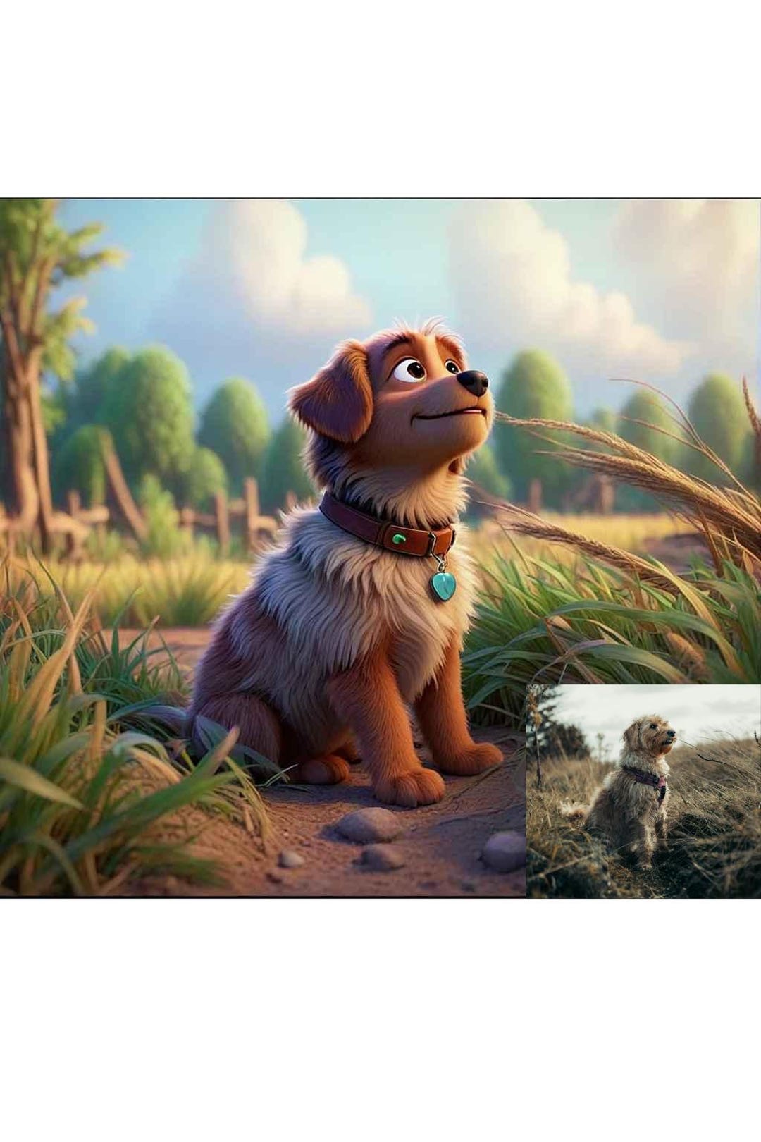 3D Pixar Dog Cartoon Animation Family Portrait Pet Portrait Pixar Gift ...