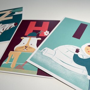 ABC Postcard Set of 10 - Alphabet Greeting Card Stationary / Recycled ...