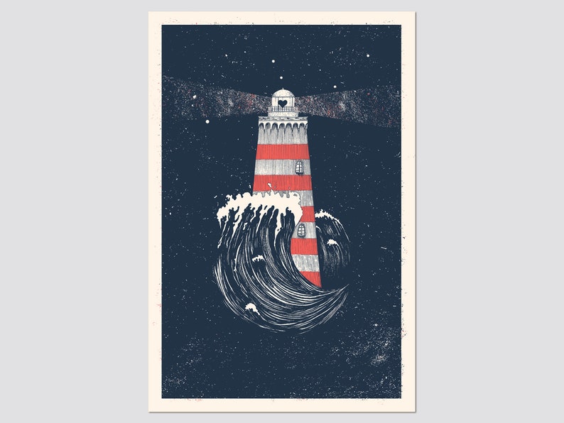 Andromeda Screen Print / Lighthouse Art Print / Limited | Etsy