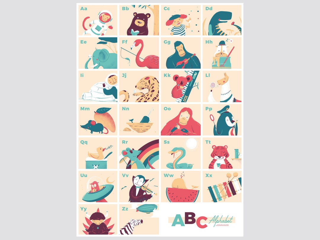 ABC Poster for Kids Alphabet English & German Classroom and - Etsy