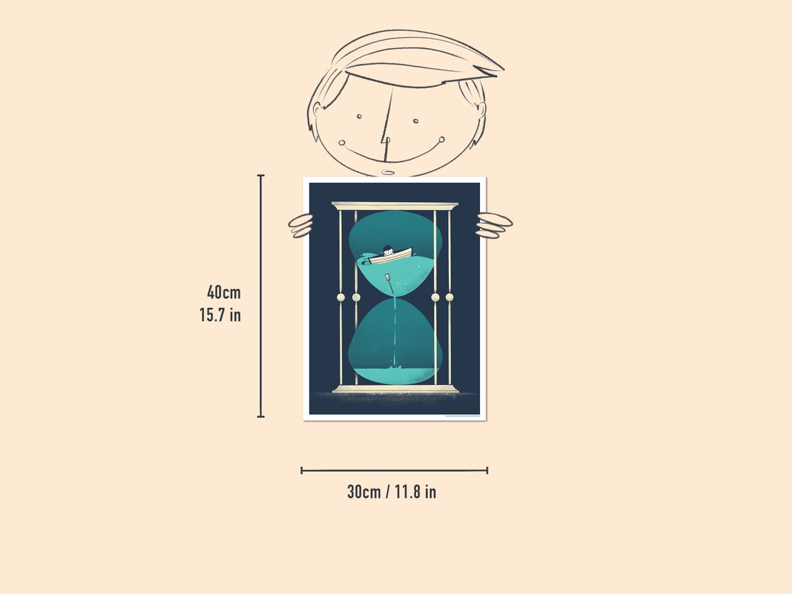 Time is Now Screen Print / Hour Glass Art Print / Limited Edition ...