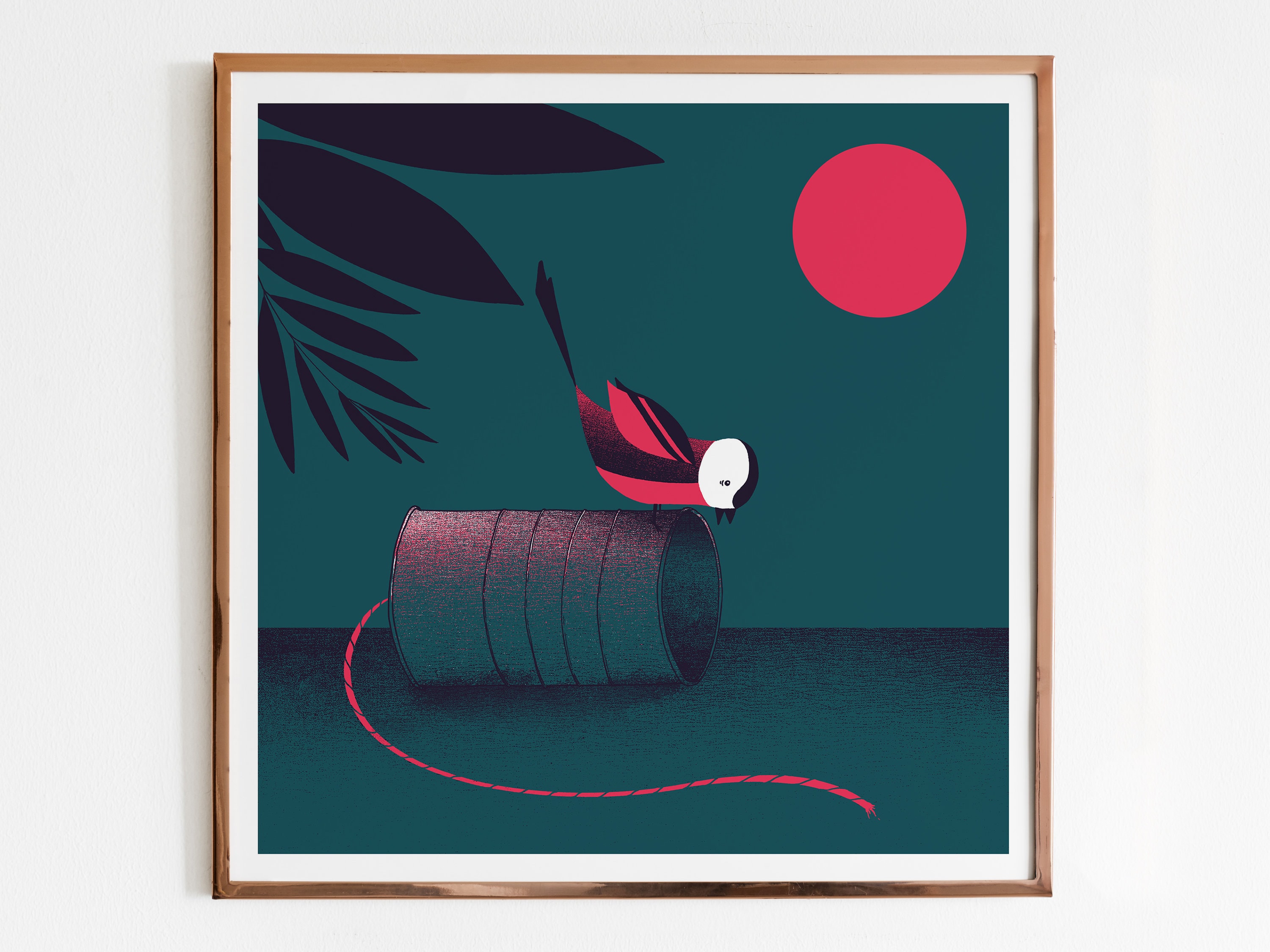 Birds Screen Print Nature Wall Art Decor Retro Illustration | Etsy