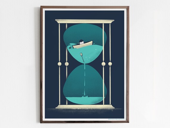 Time Is Now Screen Print / Hour Glass Art Print / Limited | Etsy