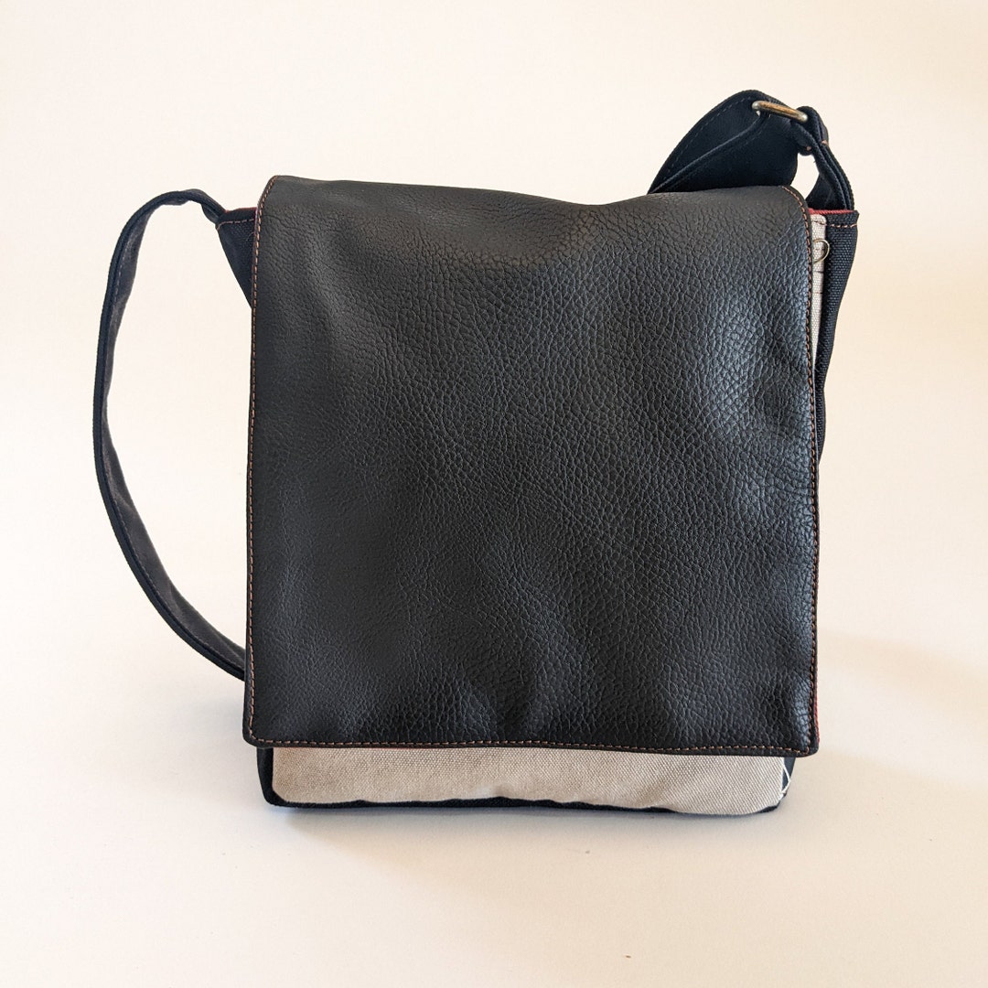 Small Messenger Bags for Men, Black Gray Crossbody Bag, Urban Sporty ...