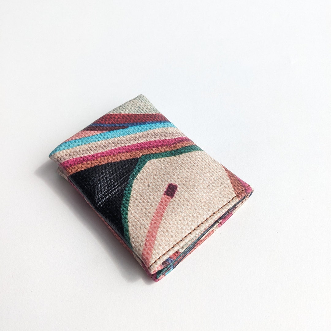 Painted Vegan Wallet, Small Slim Wallet, Eco Friendly Wallets, Gift for ...