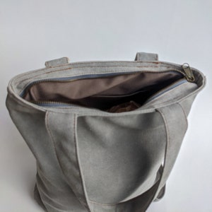 Grey Backpack Purse, Everyday Backpack, Vegan Backpacks, Canvas ...