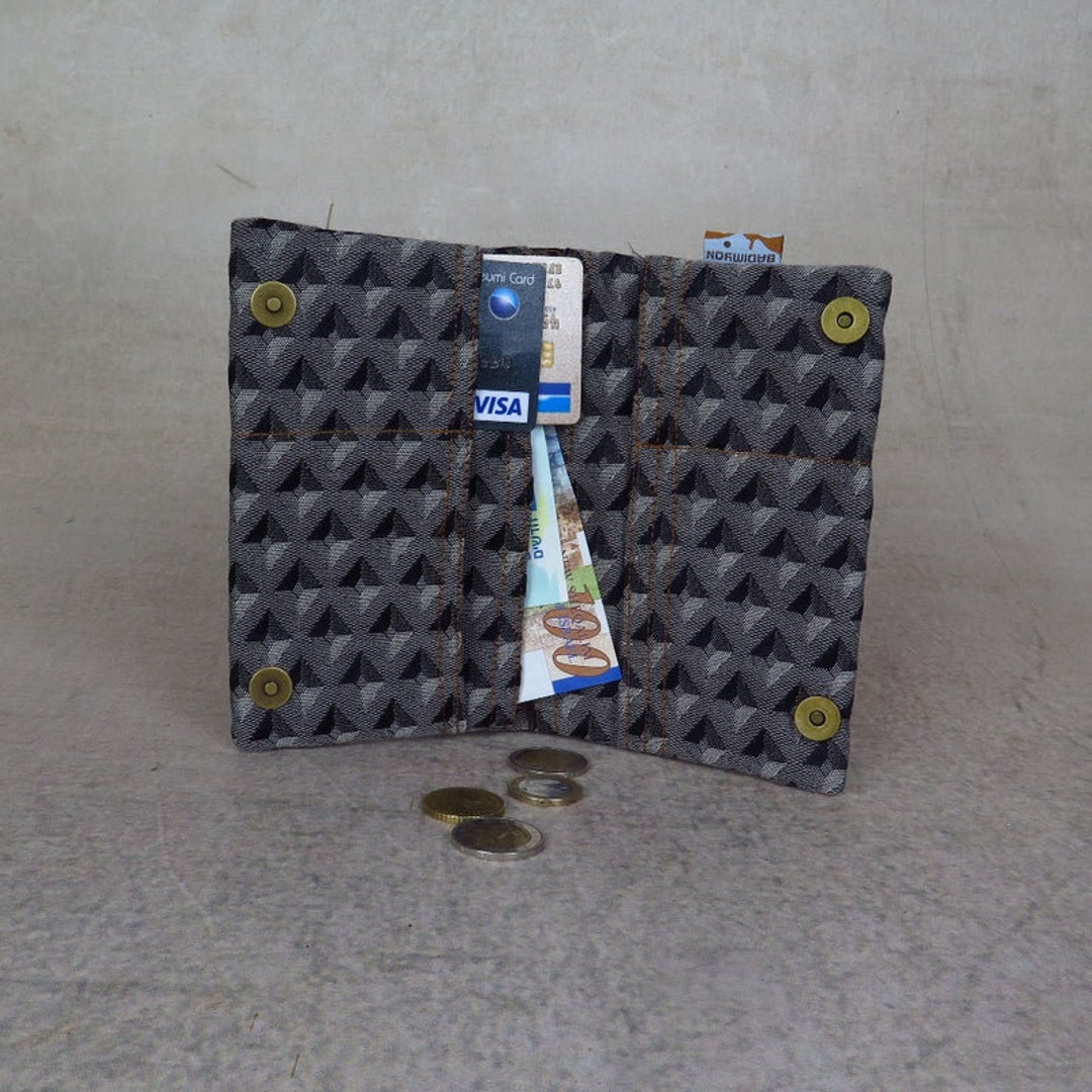 Diamond Gray Canvas Wallet, Vegan Wallets, Women's Wallets, Travel ...