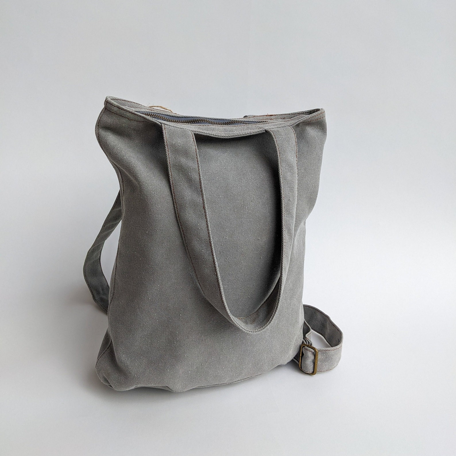 Grey Backpack Purse Everyday Backpack Vegan Backpacks - Etsy
