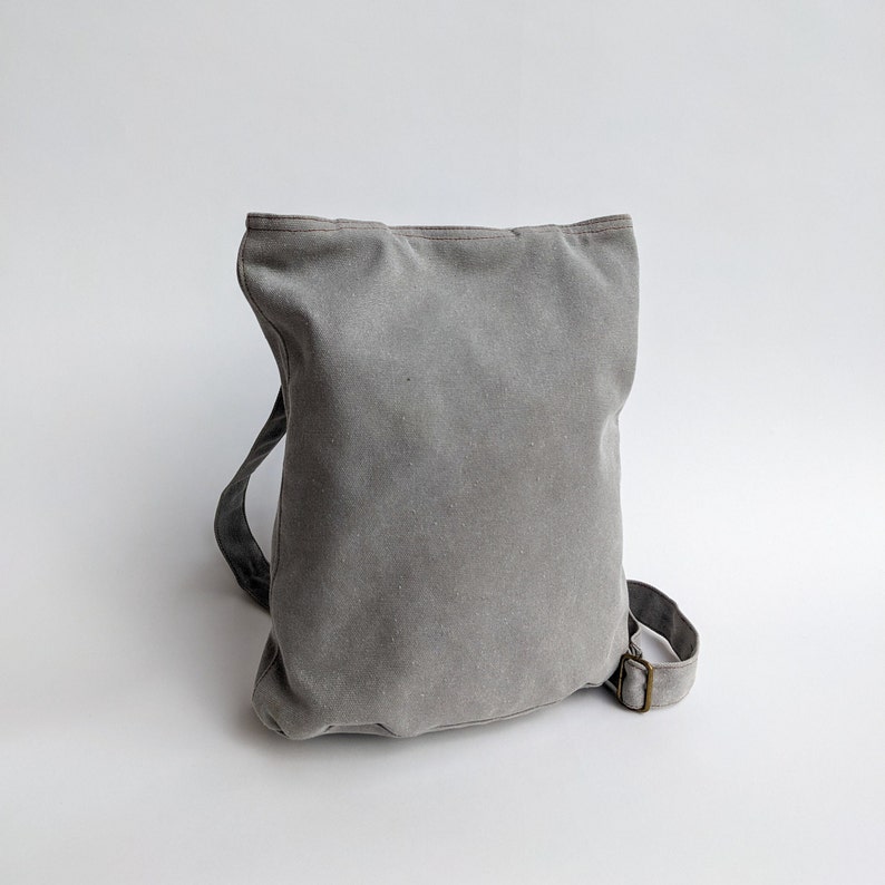 Grey Backpack Purse Everyday Backpack Vegan Backpacks - Etsy