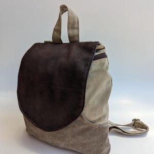 VEGAN Women Small Brown Backpack Purse, Bohemian Everyday Compact ...