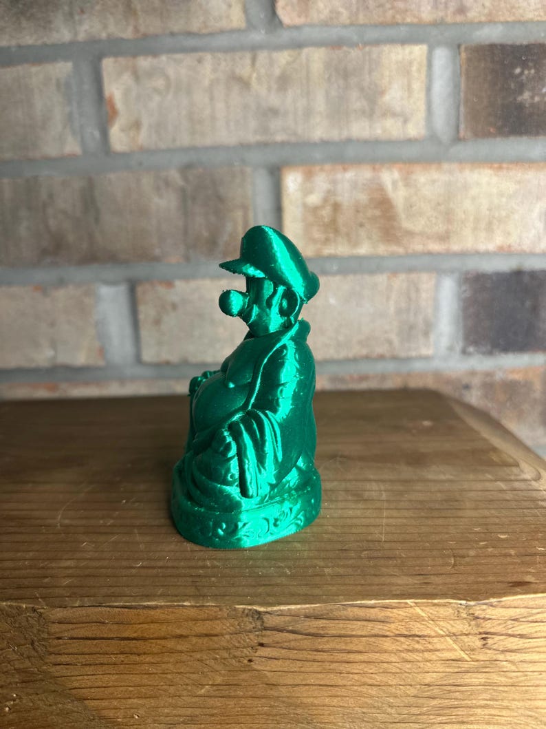 3D Printed Super Mario Bros Luigi Buddha Plastic Statue Multiple Colors ...