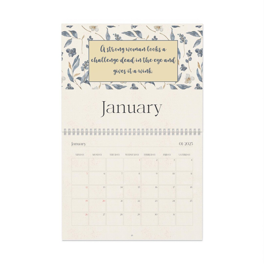 Empowered Women Wall Calendar, Feminist Floral Monthly Planner, Female ...