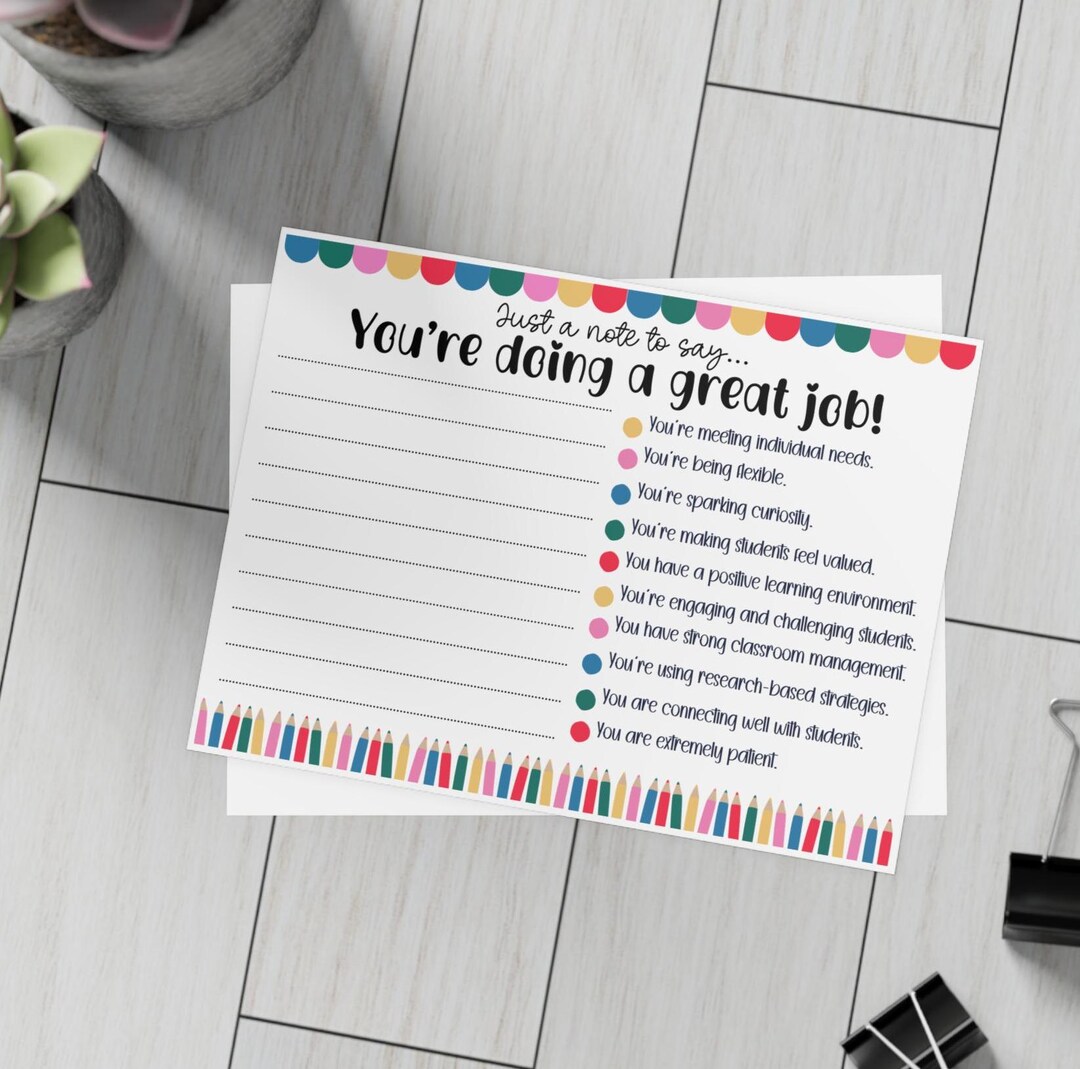 Classroom Observation Note Cards Encouragement and Feedback Made Easy ...