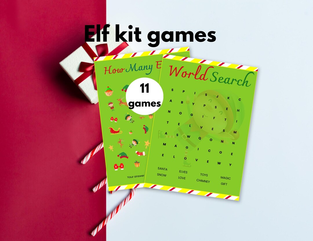 Elf on the Shelf Games Eleven Games Elf Kit Eleven Printable Christmas ...