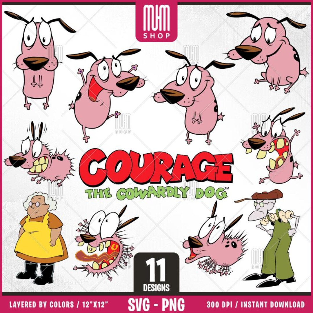 Courage the Cowardly Dog Svg Png, 11 Designs Easy to Use, Cartoon ...