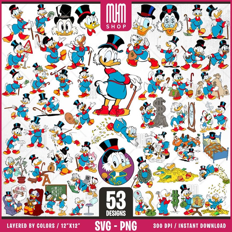 Scrooge Mcduck Art Money - Etsy