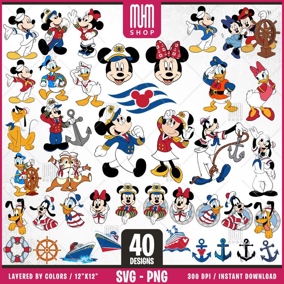 Sailor Mouse and Friends Svg Png, 40 Designs Easy to Use Cartoon ...
