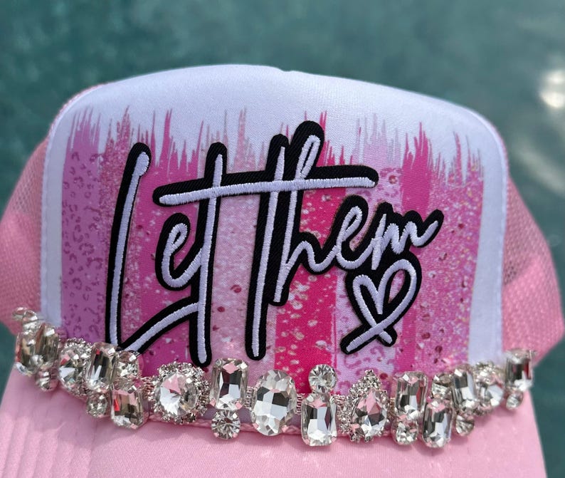 Light Pink Let Them Trucker Hat With Bling Hat Chain!! - Etsy