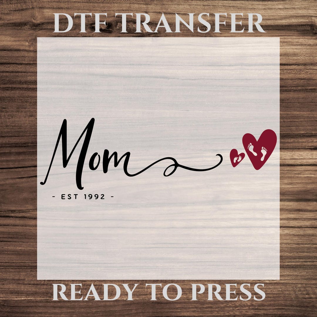 Customizable Heart Mom DTF Transfer: Personalized Mama Shirt Design - Etsy