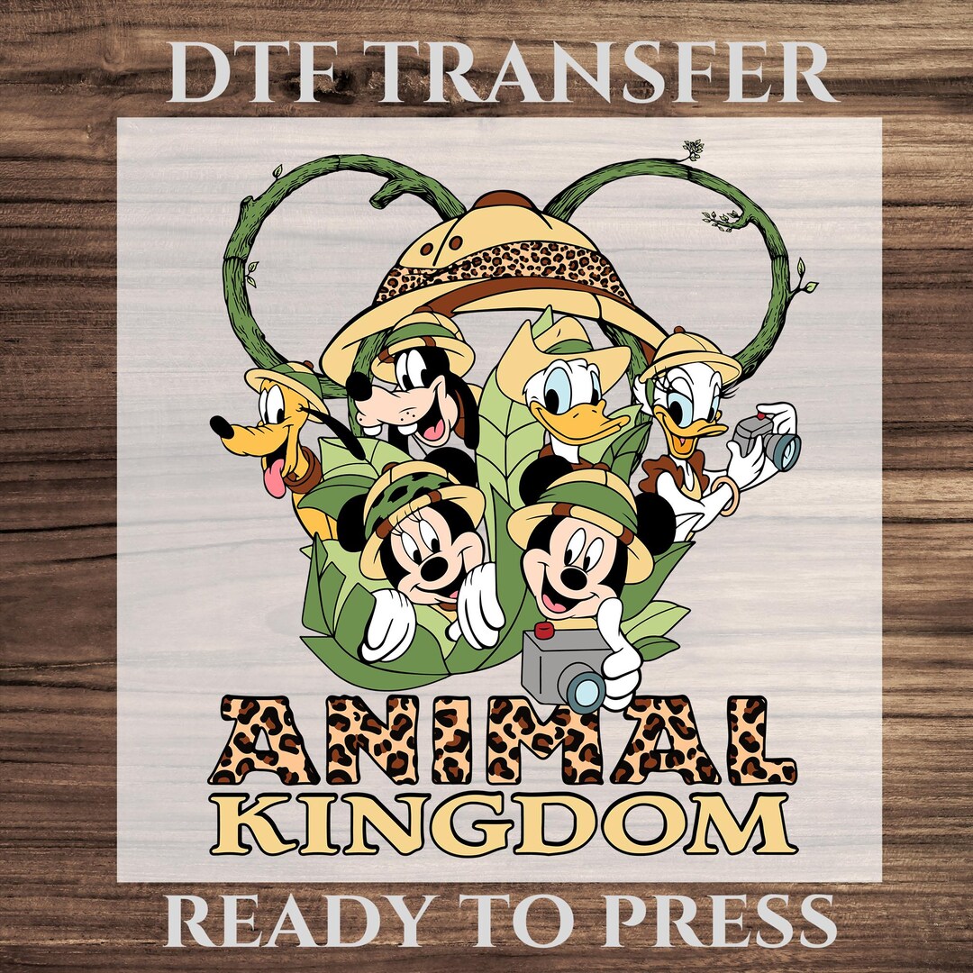 Disney Animal Kingdom DTF Transfer, Mickey and Friends Safari Gear ...
