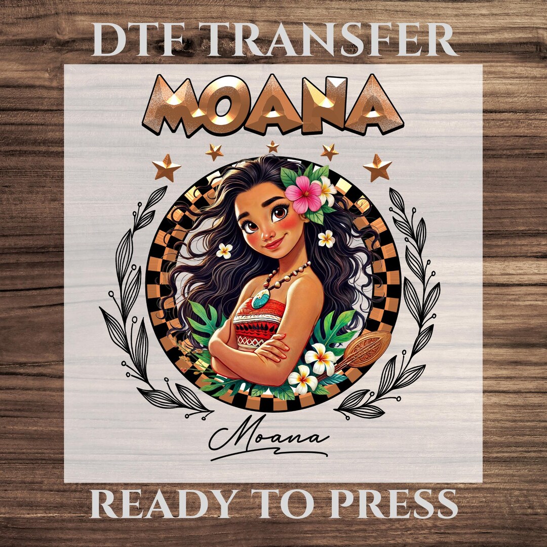 Moana DTF Transfer, Island Princess Iron on Transfer, Tropical Floral ...