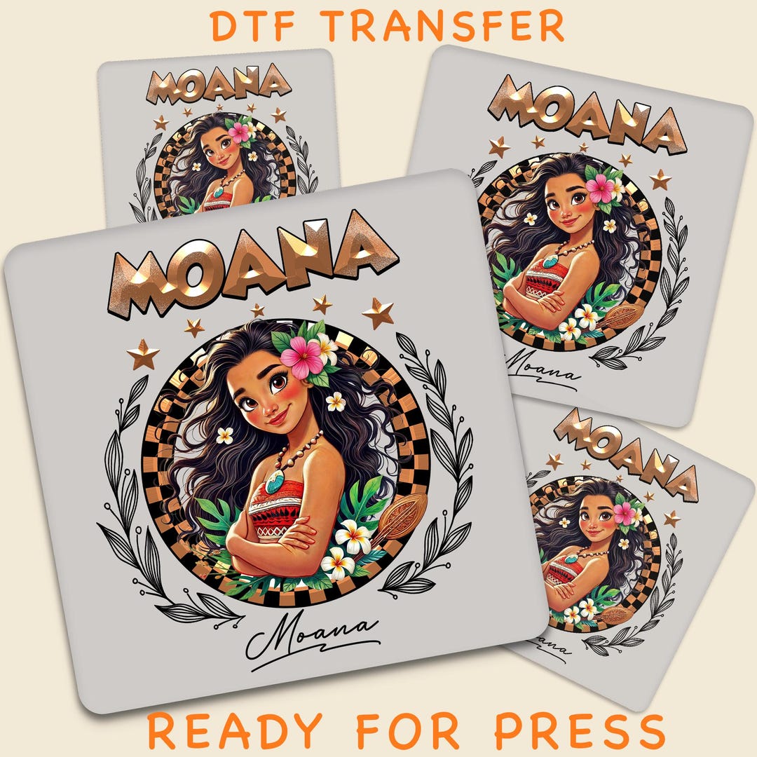 Moana DTF Transfer, Island Princess Iron on Transfer, Tropical Floral ...