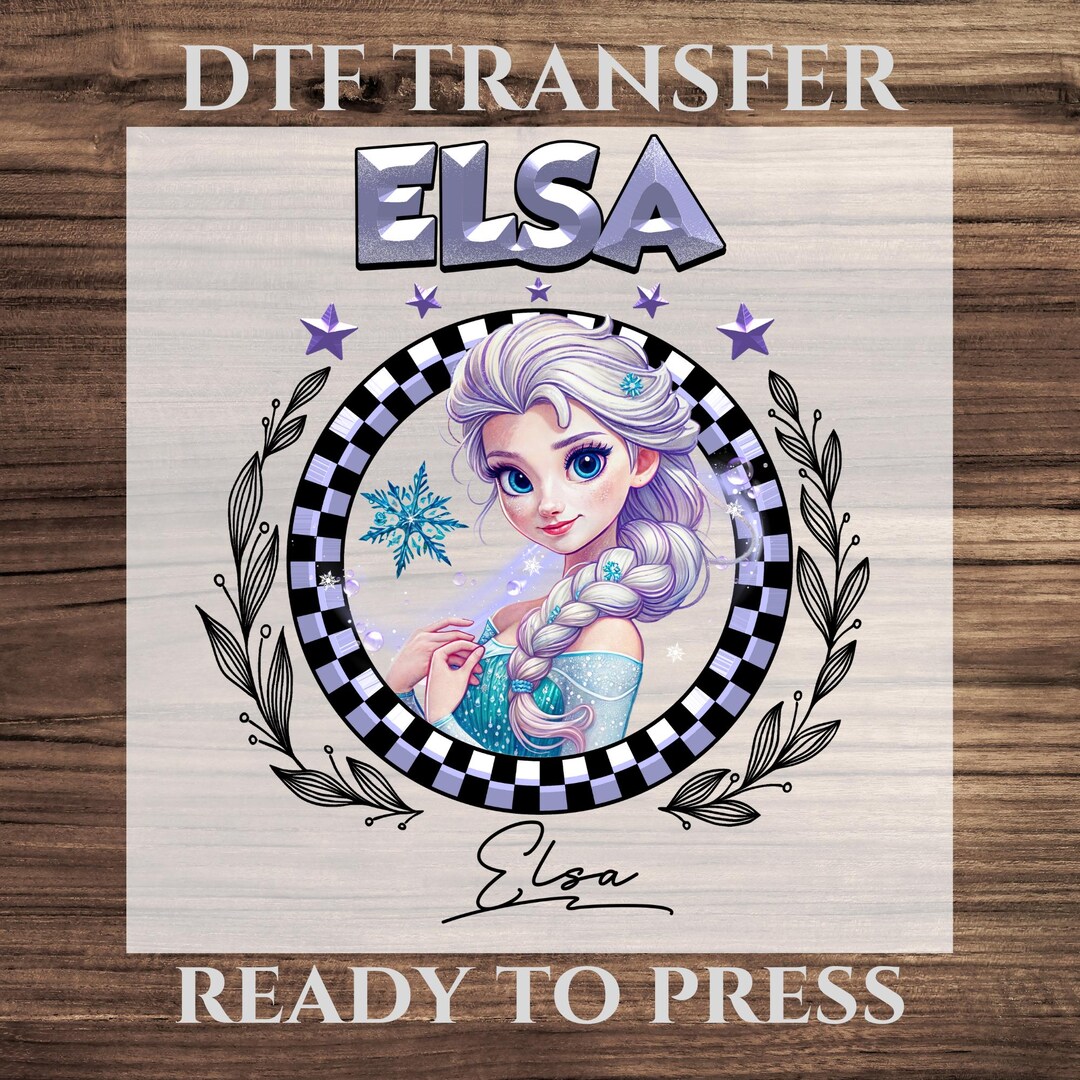 Elsa DTF Transfer, Frozen Ice Princess Iron On, Sparkly Snowflake Shirt ...
