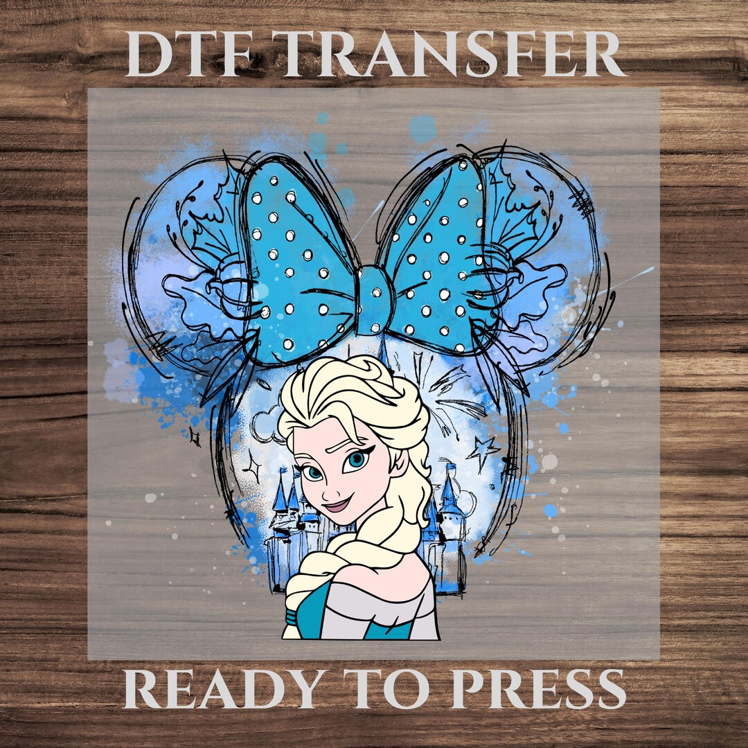 Watercolor Disney Princess DTF Transfer, Minnie Head and Disney ...