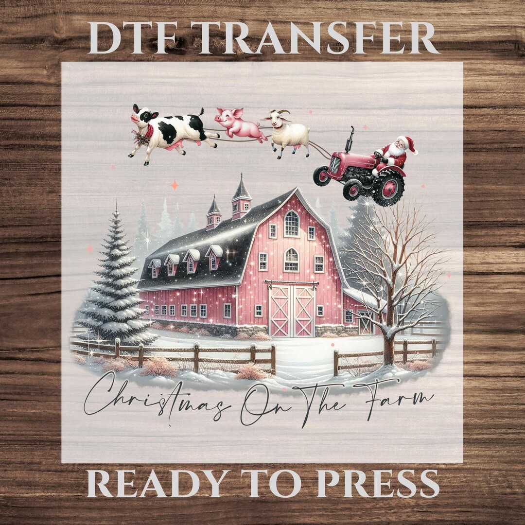Christmas on the Farm DTF Transfer, Farm Christmas Design Iron on Sheet ...