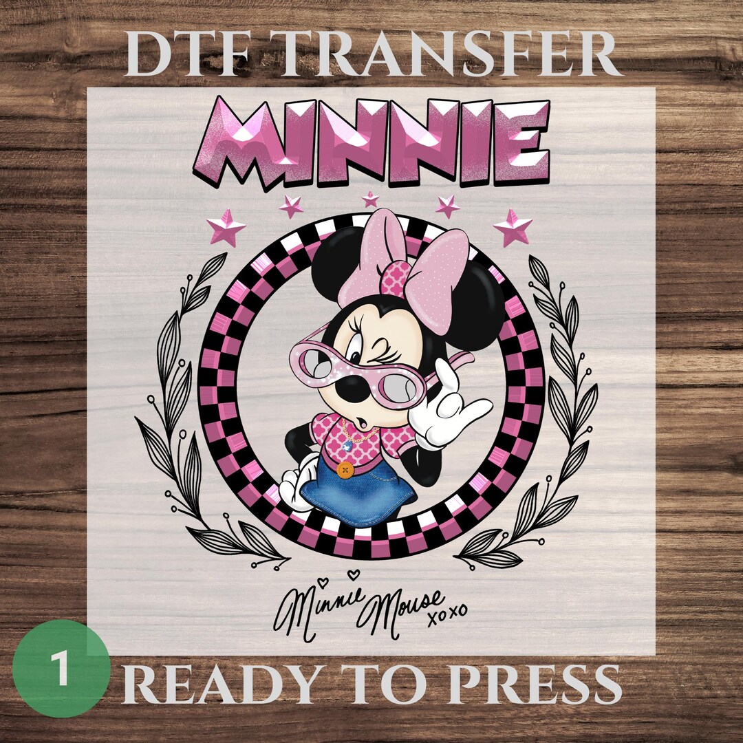 Minnie Mouse DTF Transfer, Disney Racer Minnie Ready to Press, Minnie ...