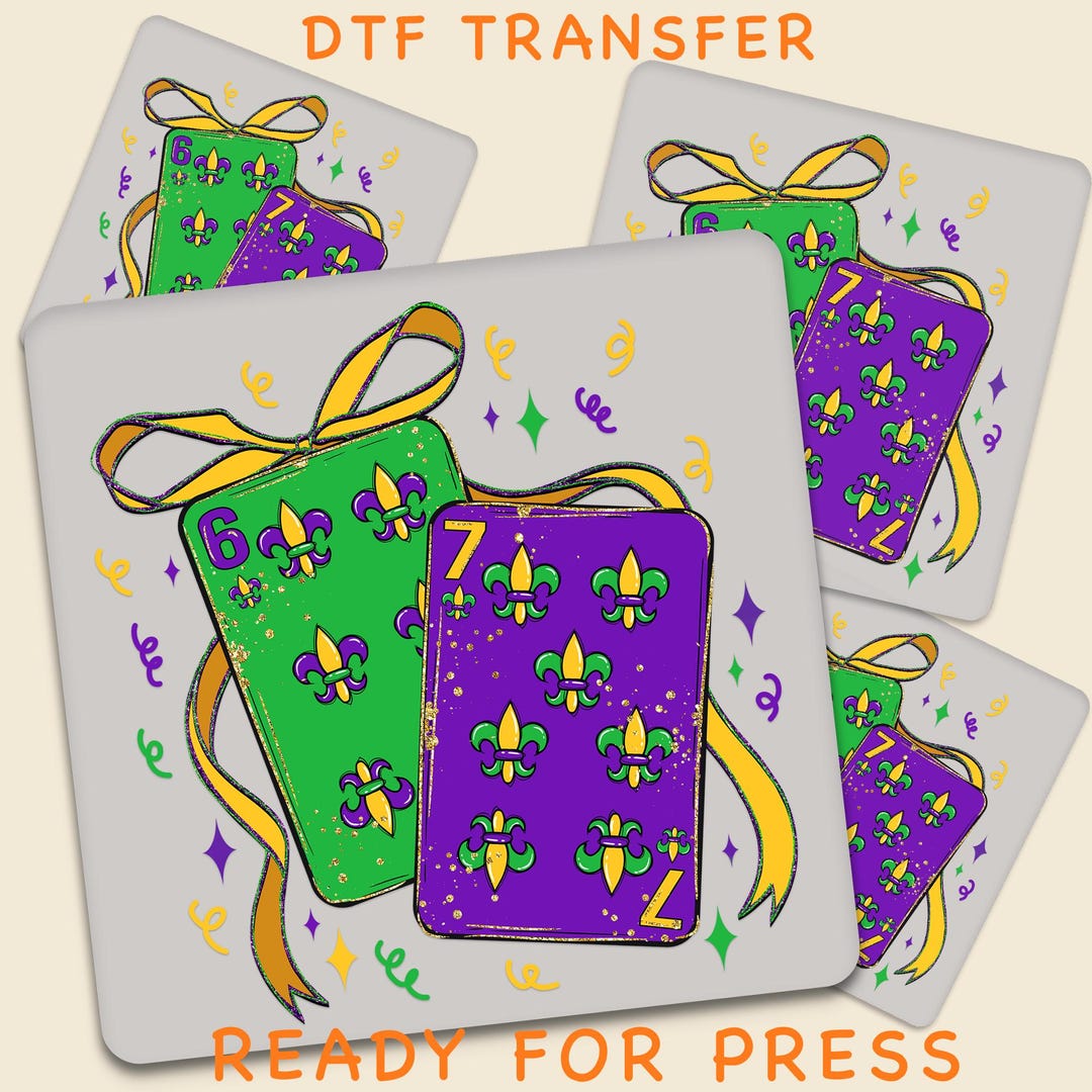 Mardi Gras Playing Cards DTF Transfer, 67 Meme Mardi Gras Ready to ...