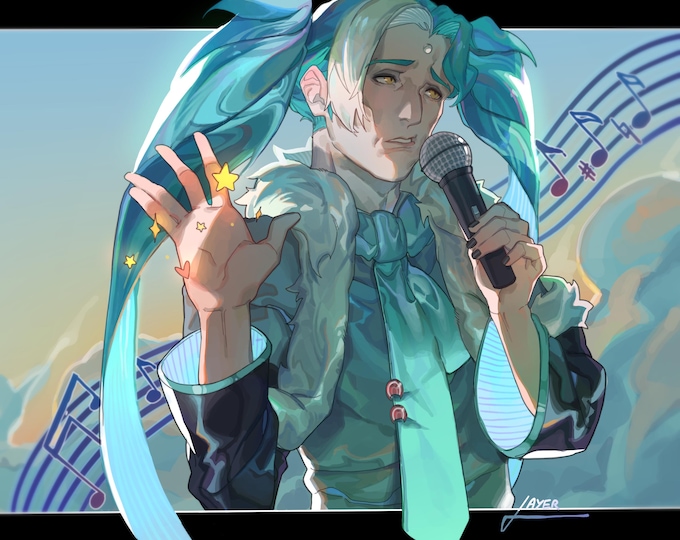 Emet-miku [emet-selch FINAL FANTASY XIV] (glossy Print) - Etsy