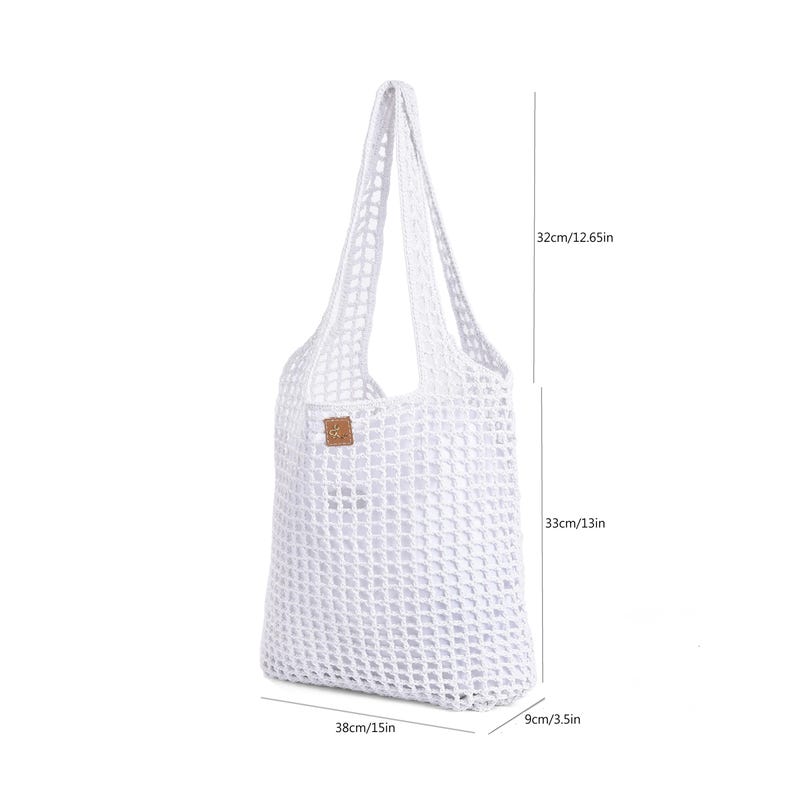 Open Knit Crochet Shoulder Bag, Trendy Net Tote - Etsy