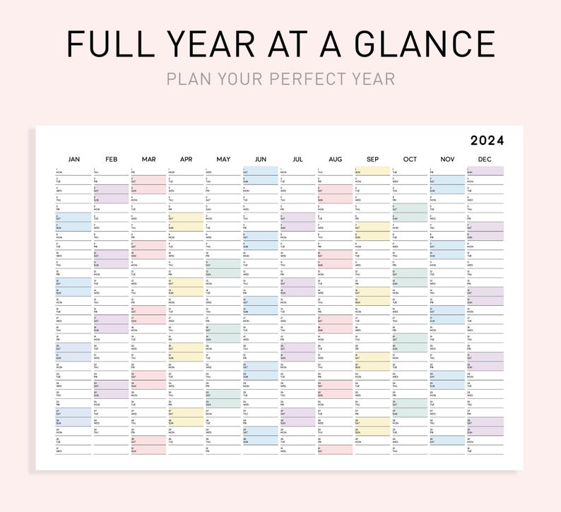 Rainbow 2025 Calendar Printable: Colorful Monthly Planner (A3, A4, US ...