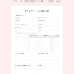 Event Planner Printable, Party Planner, Event Organizer, Birthday ...