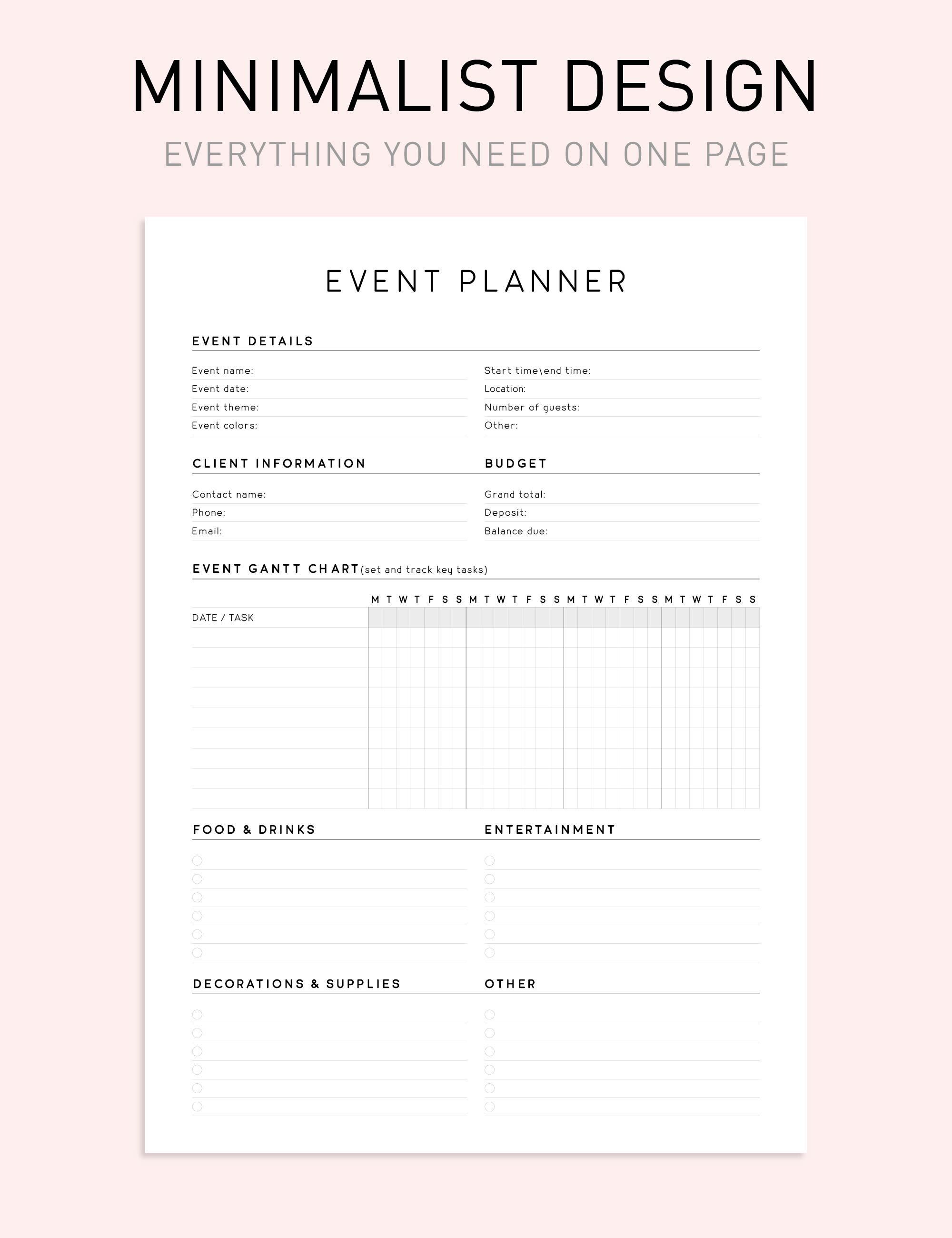 Event Planner Printable, Party Planner, Event Organizer, Birthday ...