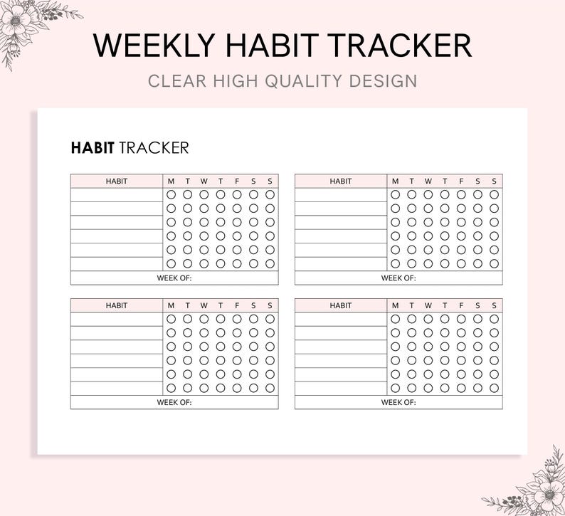 Habit Tracker Templates Printable, Monthly Habit Planner, Daily Habits ...