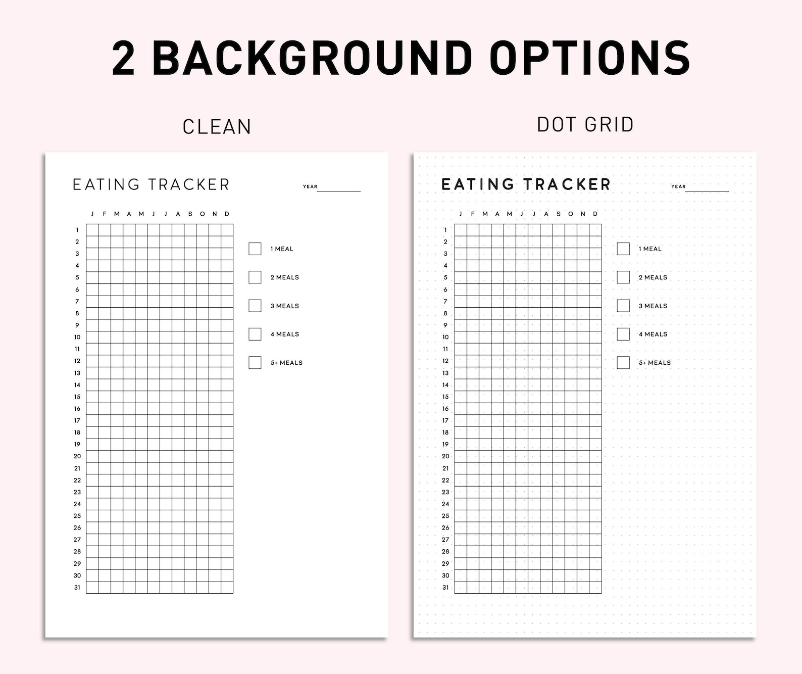 Monthly Meal Tracker Printable Journal Page, Digital Food Journal, Food ...
