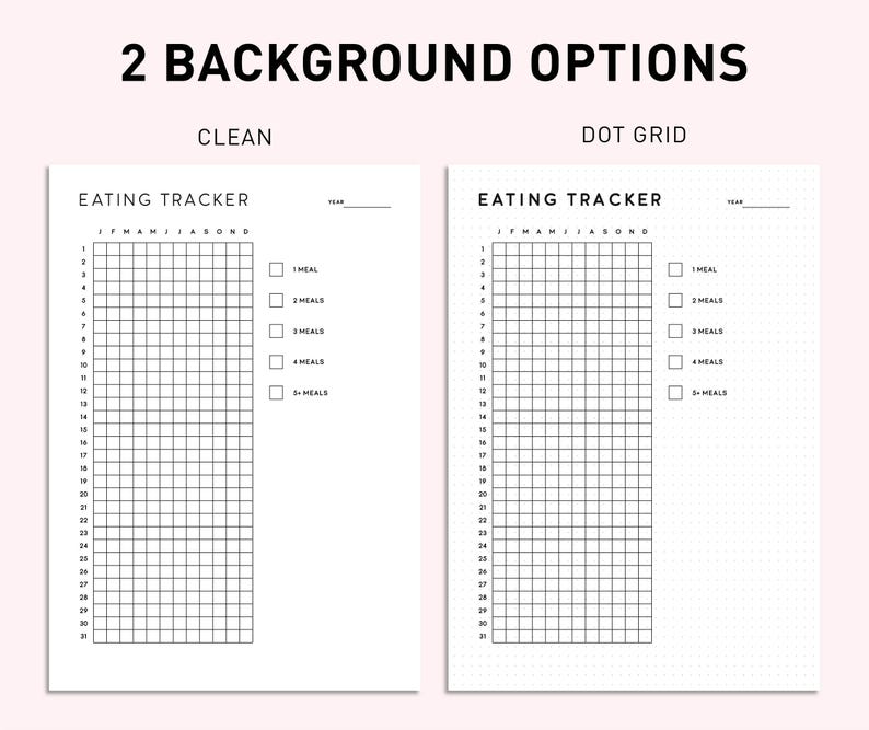 Monthly Meal Tracker Printable Journal Page, Digital Food Journal, Food ...