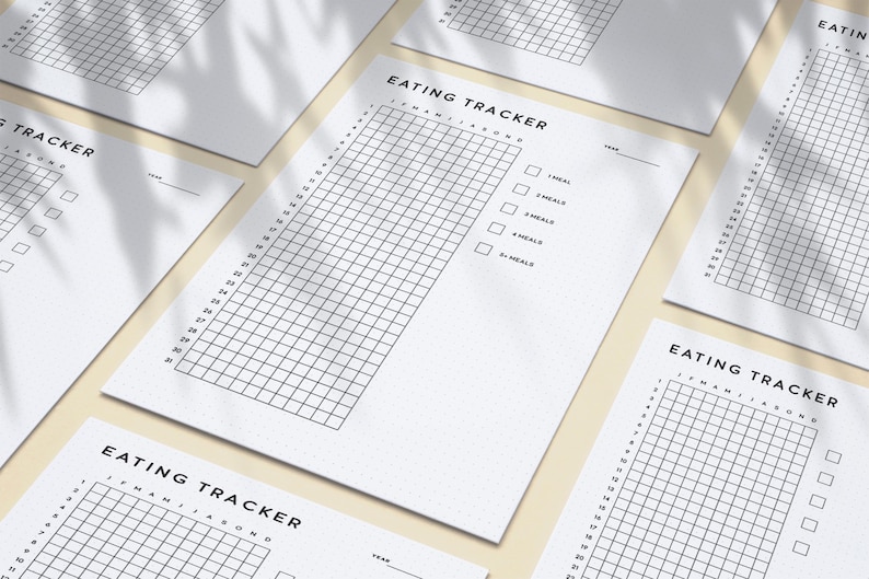 Monthly Meal Tracker Printable Journal Page, Digital Food Journal, Food ...