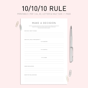 Pros and Cons Decision Making Worksheet - Etsy